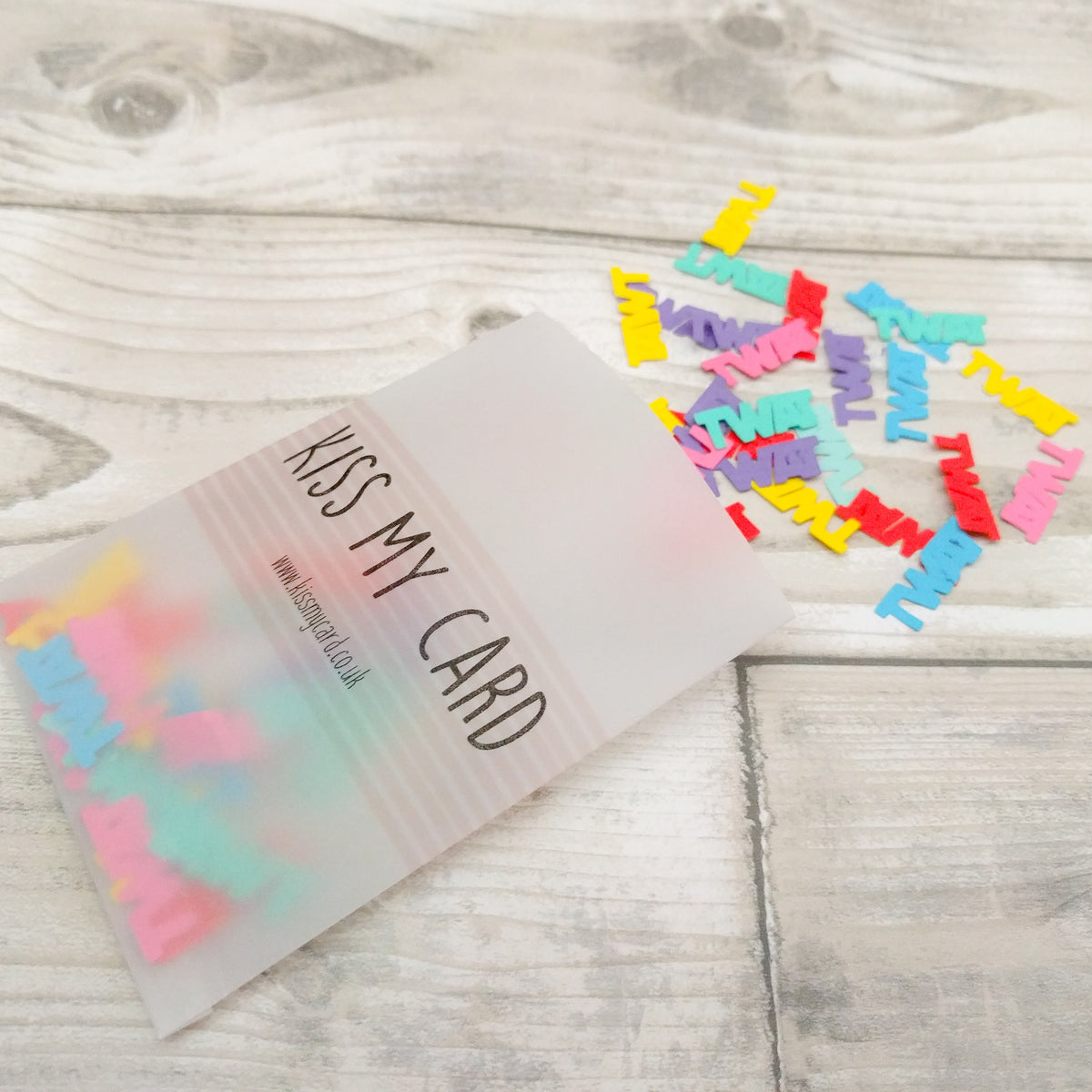 "Twat" swear word confetti - 50 pieces - rainbow colours – Kiss My Card